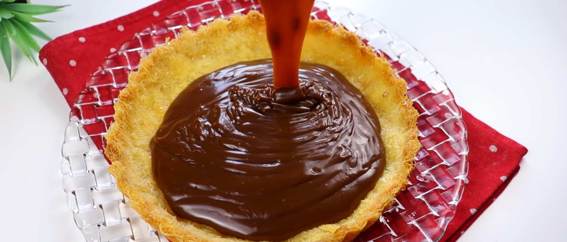 Arabic Chocolate Kunafa Tart - Arabic Food Tips