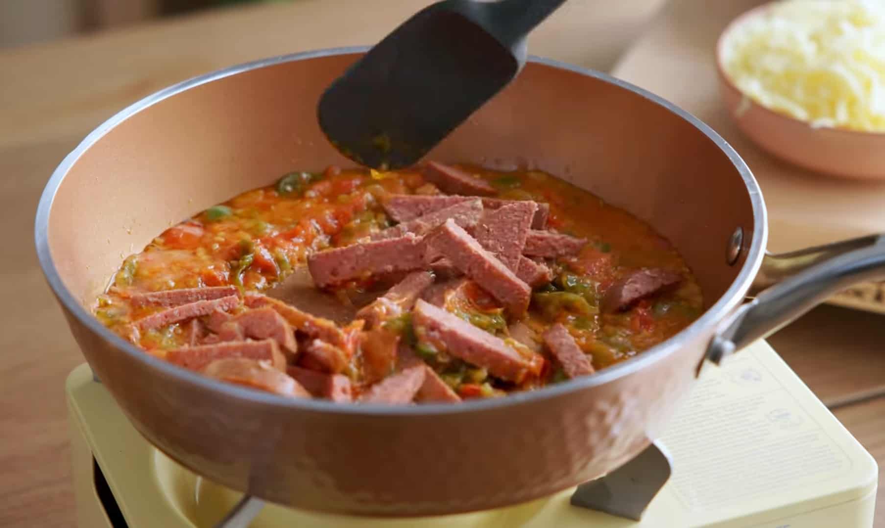 Arabic Cheesy Shakshuka with Sausage